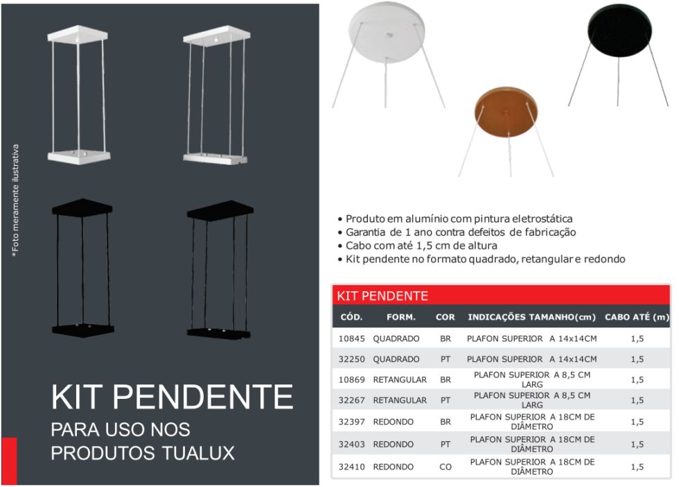 Kit Pendente | Iluminação Tualux